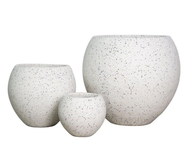 Terrazzo Ball Pot - White